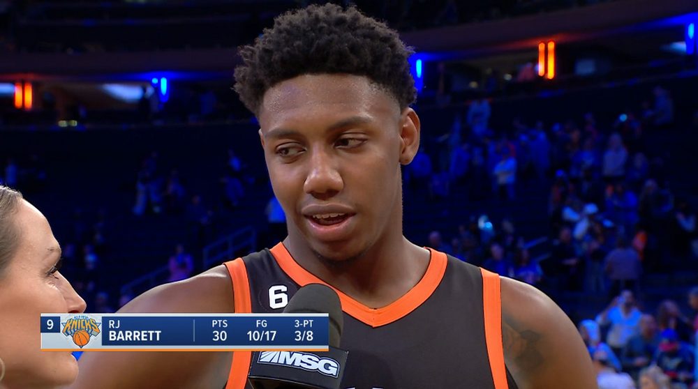 Les Knicks tapent les Pistons à domicile : R.J. Barrett au-dessus ...
