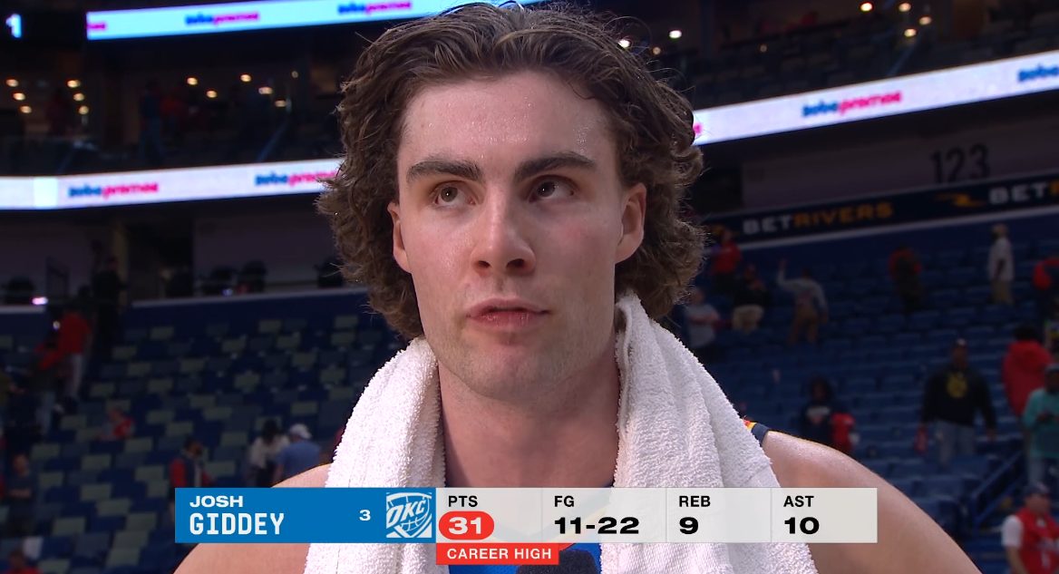 Josh Giddey a claqué son record en carrière au scoring, oh le bon timing