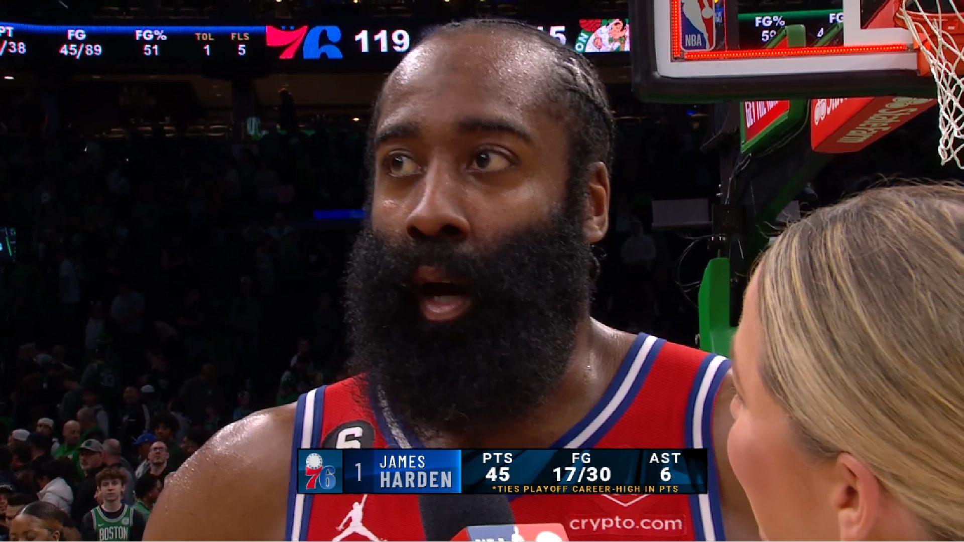 James Harden fait taire le TD Garden : 45 points et le dagger de la ...