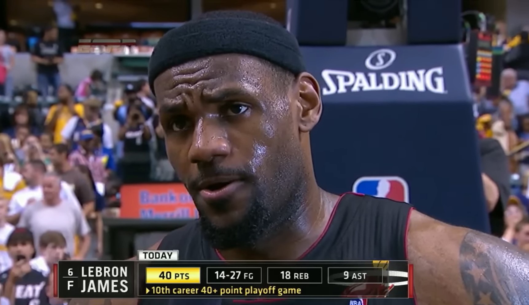 Flashback : le 40-18-9 de LeBron James face aux Pacers en 2012