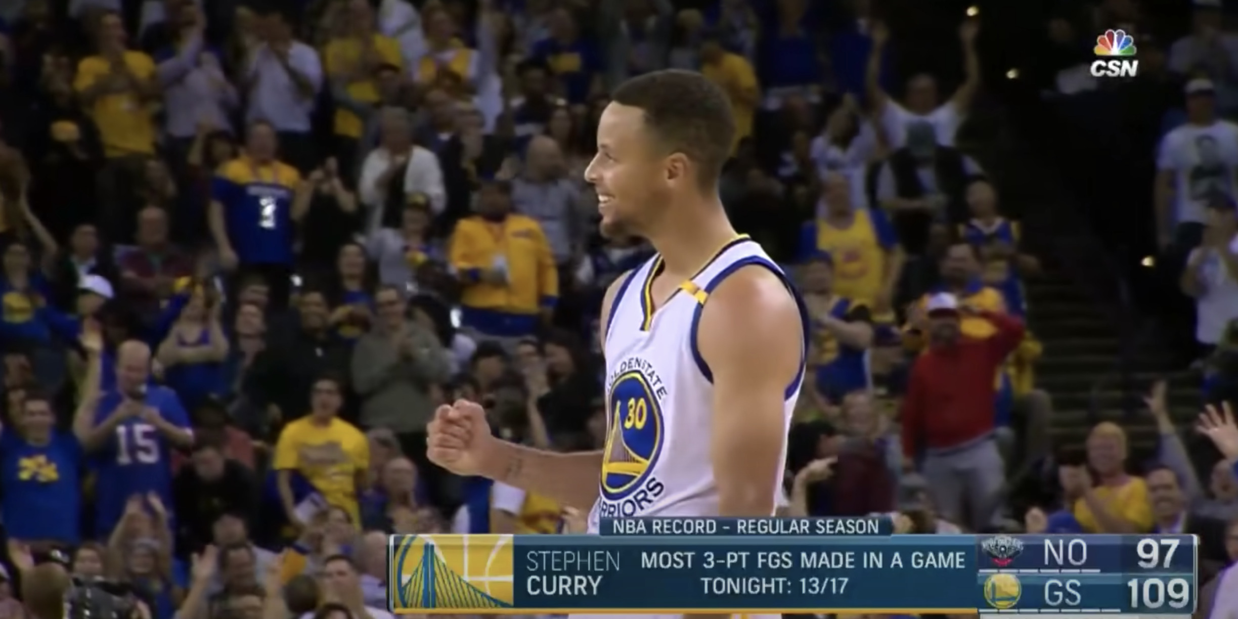 Performance All-Time : les 13 tirs à 3-points de Stephen Curry face aux Pelicans, la pyromanie à ...