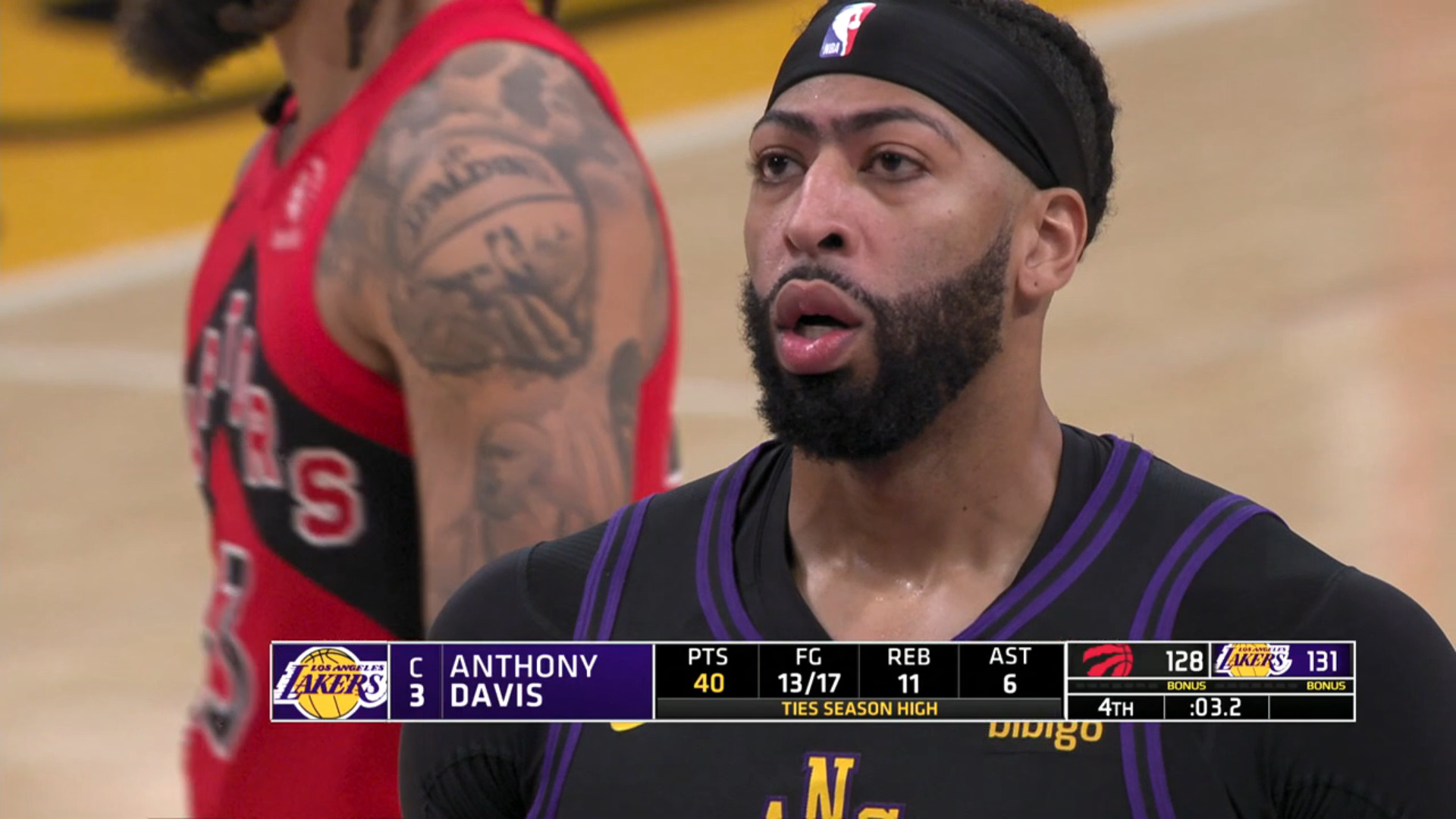 Anthony Davis sort le grand jeu (41 points) face aux Raptors