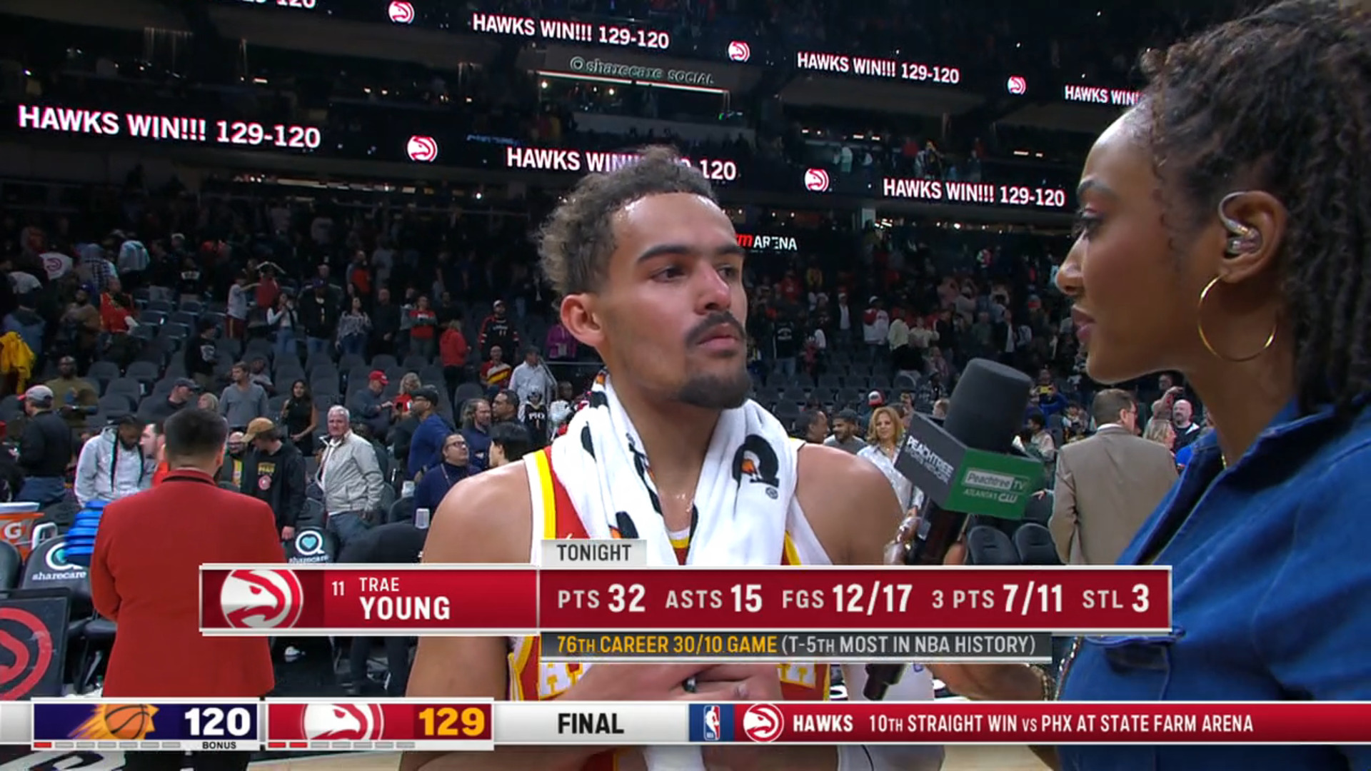 Trae Young (32 points, 15 passes) en mode All-Star face aux Suns