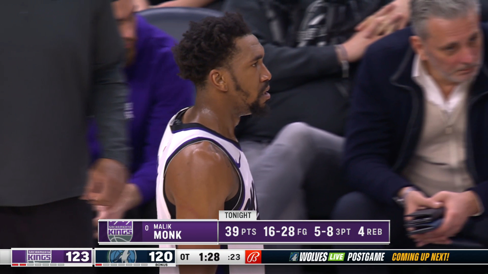 Malik Monk en feu, les Kings remportent un thriller à Minnesota