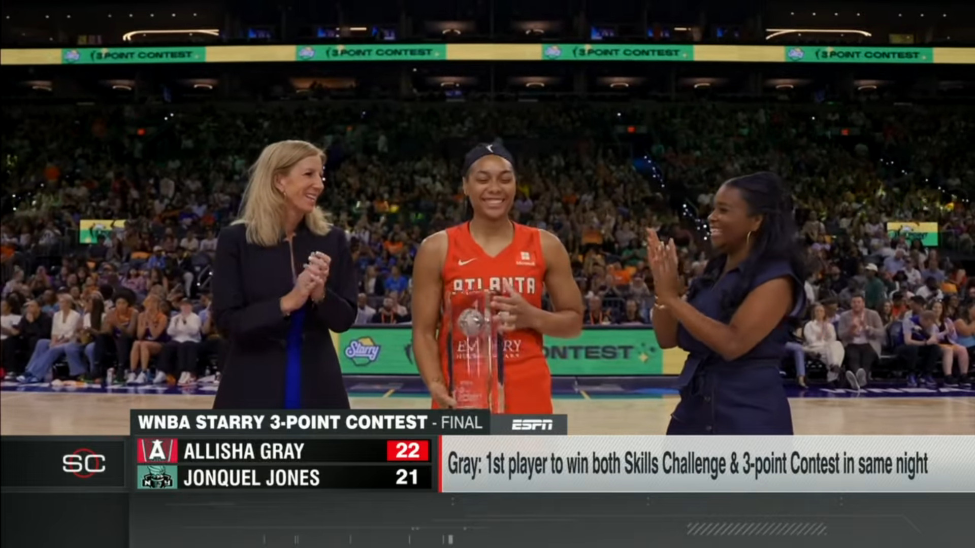 WNBA : Allisha Gray réalise un doublé historique au All-Star Weekend