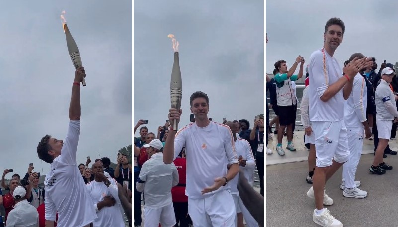 JO Paris 2024 : Pau Gasol a porté la flamme près du village olympique