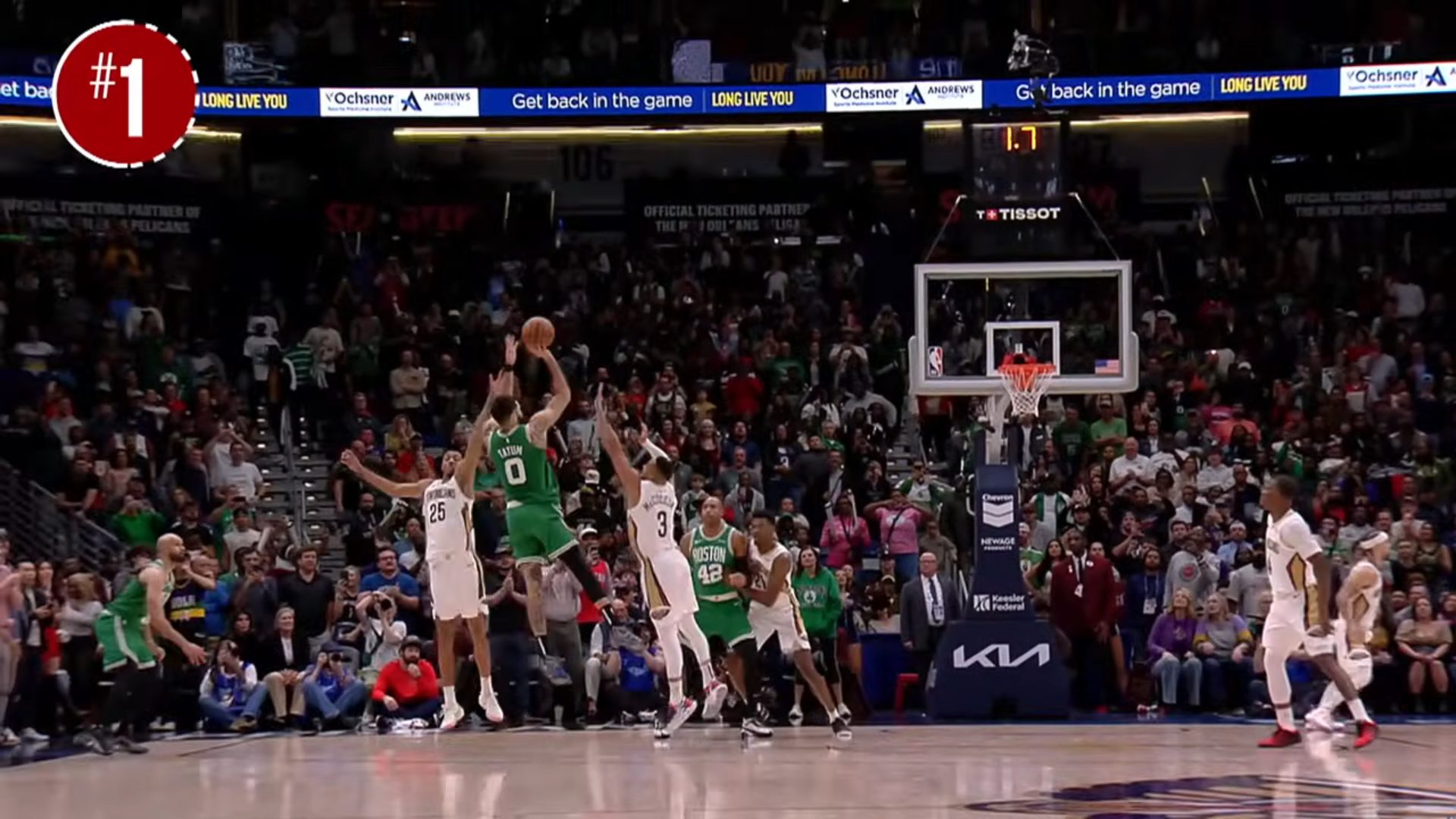 NBA Top 10 : Jayson Tatum pose une énorme clim à New Orleans