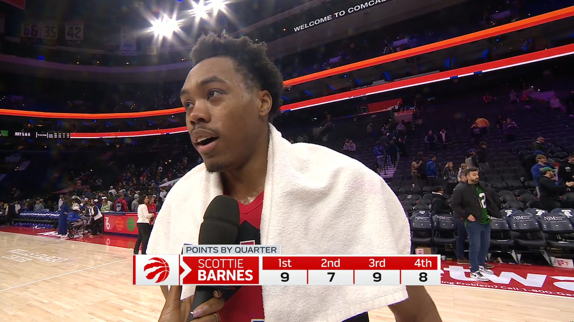 Scottie Barnes (33 points) et les Raptors enfoncent les Sixers